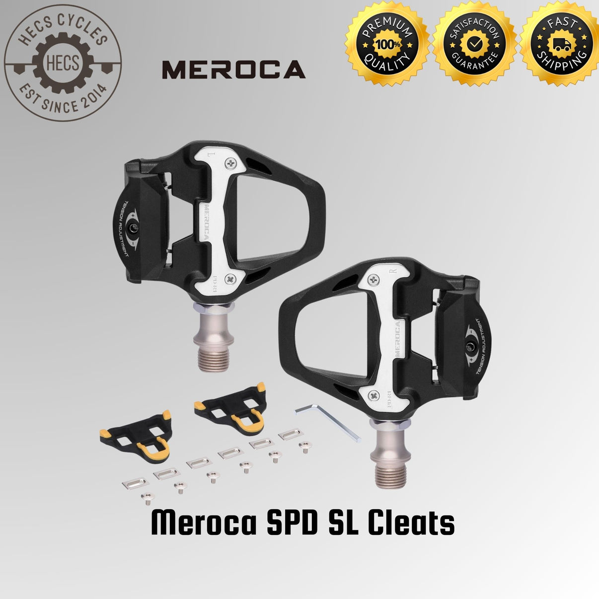Meroca SPD SL Pedals Cleats Road Bike Fixed Gear Pedals – HECS Cycles